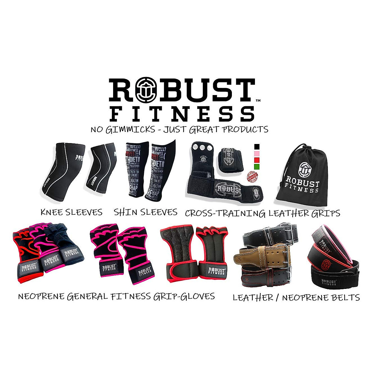 ROBUST FITNESS Genuine Leather Hand Grips for Gymnastics & Cross-Training, Pull-ups, Weightlifting, WODs with Neoprene Wrist warps. Palm Shield from Rips & Blisters. (Camouflage, Medium)