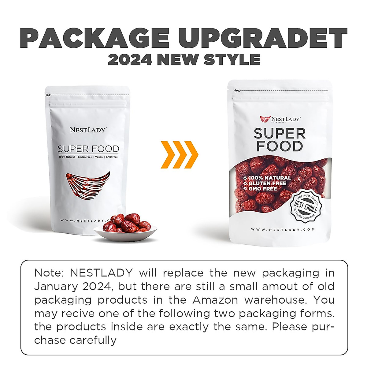 NESTLADY Natural grown dry JUJUBE date, DATES, Hong Zao Herbal Healthy Foods, 紅棗 200g / 7.05oz…