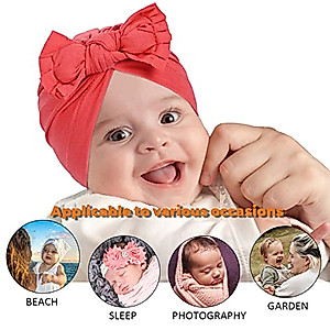 Weradau Baby-Girls Turban,Baby Girl Hat,Turban Hats for Infant Toddlers Girls, Baby Turban Hats with Bow Cap