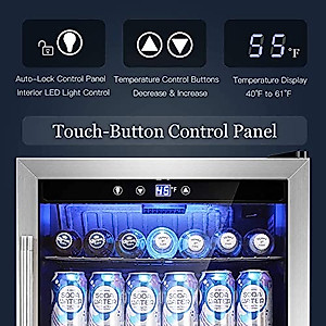 Antarctic Star Beverage Refrigerator Cooler - 145 Can Mini Fridge Glass Door for Soda Beer or Wine, Small Drink Dispenser, Clear Front Door for Home Office or Bar, 4.5Cu.Ft.