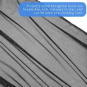 62 x 59-inch Slightly Stretchy Soft Mesh Black Mesh Fabric Netting Mesh Fabric Netting for Backpack Pocket and Straps, Netting Bag Shopping Bag, Netting Clothes and Sewing Projects