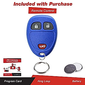 Keyless Entry Remote Navy Key Fob for Buick Chevrolet Pontiac Saturn (15777636, KOBGT04A)