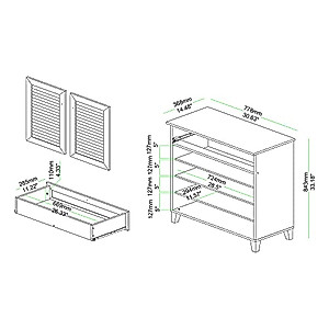 Baxton Studio Coolidge Shoe Cabinet, Oak Brown/Dark Brown