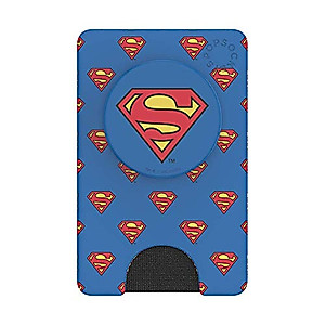 PopSockets Phone Wallet with Expanding Grip, Phone Card Holder, Wireless Charging Compatible, DC Comics - Superman Pattern