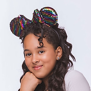 Disney Minnie Mouse Earrings - Sterling Silver Minnie Mouse Stud Earrings with Rainbow Crystals - Disney Earrings for Women