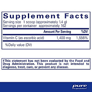 Pure Encapsulations Ascorbic Acid Powder | Hypoallergenic Vitamin C Supplement for Antioxidant Support* | 8 Ounces