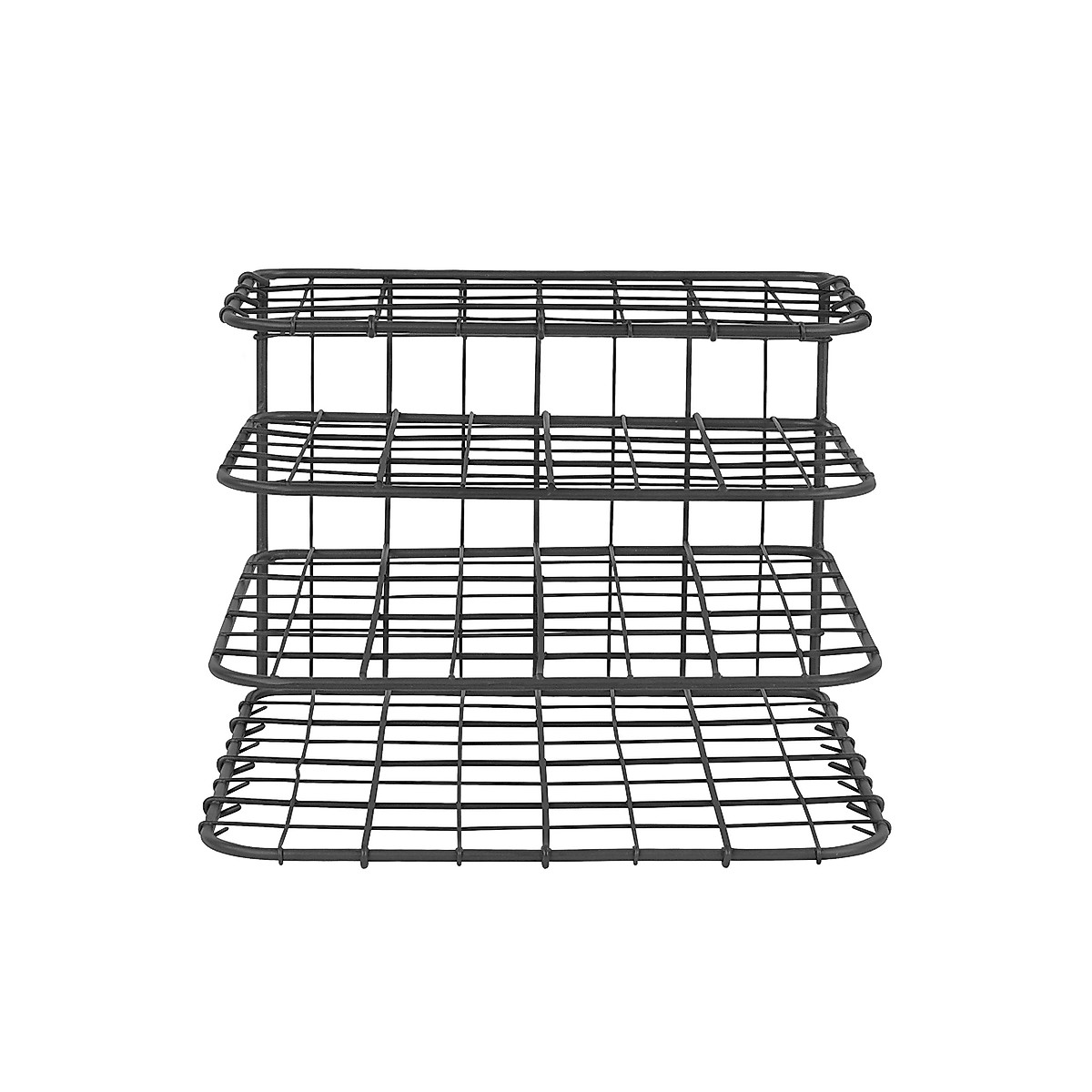 Spectrum Diversified Vintage Cabinet & Countertop Cookware & Bakeware Plate Rack & Lid Holder, Bakeware & Pan, Rustic Farmhouse Kitchen Cabinet Organizer, Rack, Industrial Gray