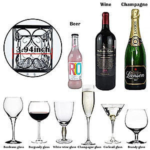 Wine Rack Wall Mounted Iron shelff and Hanging Wine Rack Inverted Wine Cup Rack, Restaurant and Living Room Decorated (9.84inch)