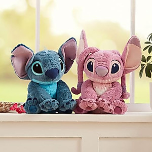 Disney Store Official Angel Medium Soft Toy for Kids, Cuddly Character with Fuzzy Texture and Embroidered Details, Flexible Floppy Ears, Plushy Suitable for All Ages.