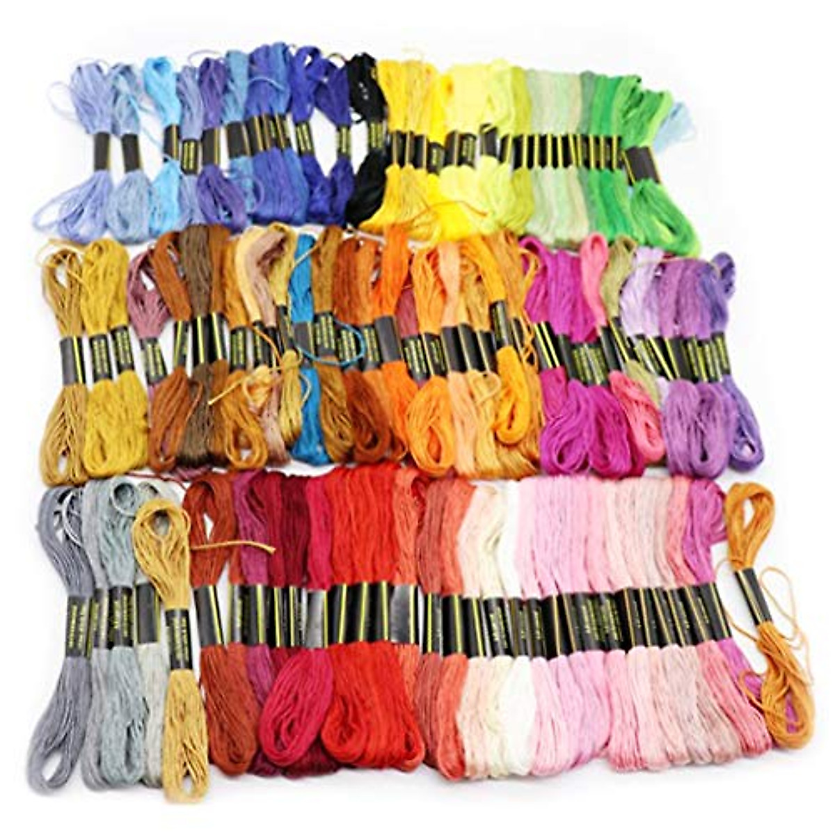 Maybenice Embroidery Floss Set 50/100/150 Skeins Rainbow Color Cross Threads Sewing Thread Embroidery Starte Hand-Embroidered Thread