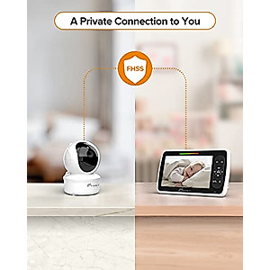 Baby Monitor – 5” Large Display Video Baby Monitor with Remote Pan-Tilt-Zoom |Infrared Night Vision, Temperature Display, Lullaby, Two Way Audio |960ft Range Baby Monitor with Camera and Audio