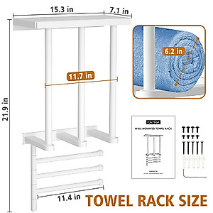Towel Rack for Rolled Towels (White-Swivel)