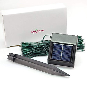 lychee® Solar Powered String Light 55ft 17m 100 LED Solar Fairy Light String for Garden,Outdoor,Home,Christmas Party (17m 100Leds, Blue)