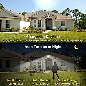 NACINIC Solar Outdoor Lights Motion Sensor Waterproof w/ 400 Bright LED, Remote, Separate Panel, 16.4Ft Cable, Dusk to Dawn Lighting Mode, Security Solar Powered Flood Light for Porch Yard Shed Wall