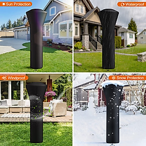 BROSYDA Patio Heater Covers with Zipper and Storage Bag for Outdoor Heaters, Waterproof, Snow-Resistant, Dust-Proof Covers for Propane Patio Heater, Black (89'' Height x 33" Dome x 19" Base)
