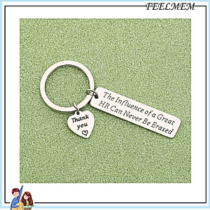 FEELMEM HR Gift The Influence of a Great HR Can Never Be Erased Keychain HR Director Jewelry Thank You Gift for HR Manager Coworker Gift Human Resources Jewelry (HR)