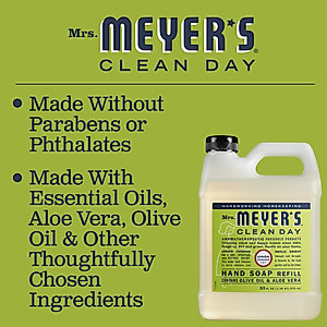 Mrs. Meyer's Clean Day Liquid Hand Soap Refill, Lemon Verbena Scent, 33 fl oz (651327)