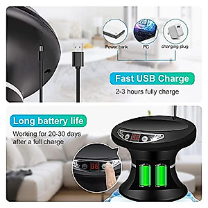 Drinking Water Dispenser Pump with Tray, Maypott Automatic Quantitative Water Pump for 1-5 Gallon Bottle Water Jugs, USB Rechargeable BPA-Free, Portable for Home Kitchen, Outdoor Camping (Black)