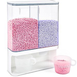 Conworld Rice Dispenser Kitchen Organization, Wall-Mounted Dry Food Storage Container with Lids and 1 cup, Laundry Detergent Dispenser.Suitable for Black Rice, Pet Food, Beans, Laundry Scent Beads