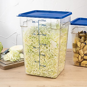 LID ONLY: Met Lux Food Storage Container Lid, 1 Square Marinating Container Lid - Fits 12, 18 And 22 Quart Containers, With Date Indicator, Blue Plastic Lid, Containers Sold Separately