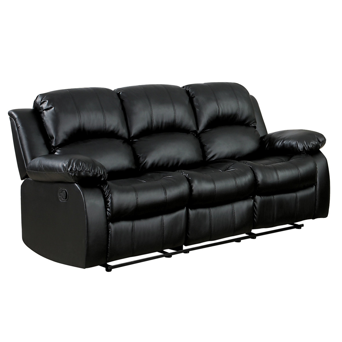 Homelegance Resonance 83" Bonded Leather Double Reclining Sofa, Black