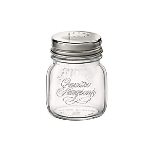 Bormioli Rocco 357760CBD021990 Quattro Stagioni Jar with Salt & Pepper Stainless Lid - Sleeve of 2, 5 oz, Clear