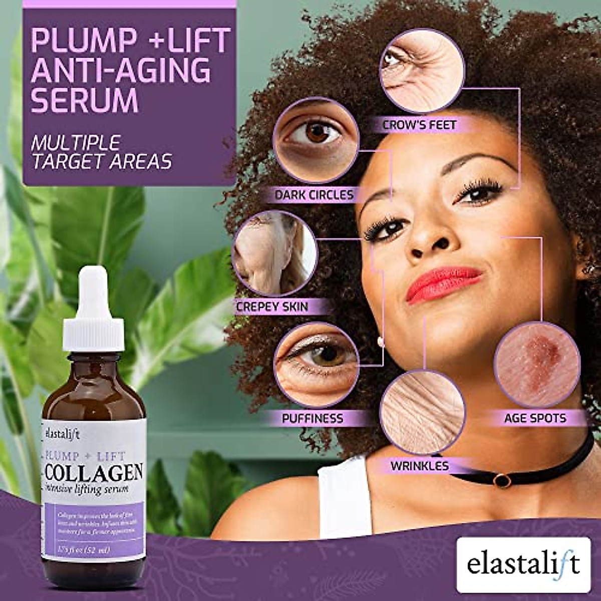Elastalift Collagen Facial Serum Lifting, Plumping, & Firming Collagen Serum For Face Improves Elasticity, Evens Skin Tone, Plumps, & Lifts Sagging Skin, Non-Greasy Wrinkle Serum (1.75 Fl Oz)