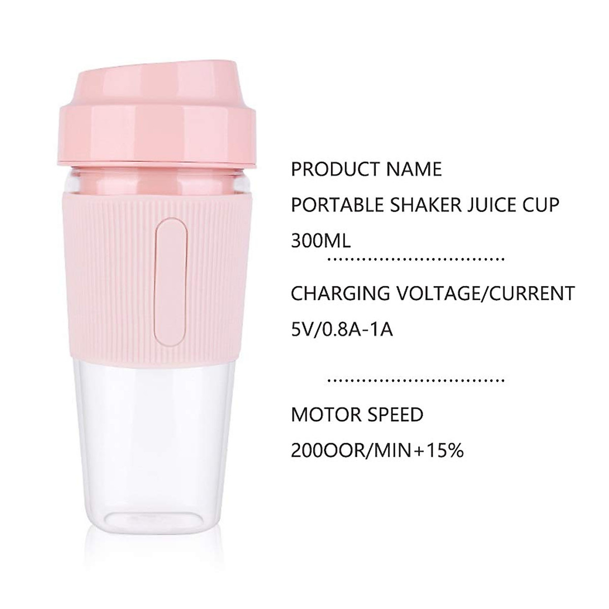 Portable Electric Juicer Blender USB Mini Fruit Mixers Fruit Extractors Multifunction Juice Maker Machine (Pink 4 blades)