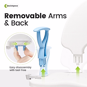 OasisSpace Shower Chair for Inside Shower - 450lbs Heavy Duty Bathroom Shower Chair with Back and Arms, Wide Seat Shower Stool with Handles, Adjustable Handicap Shower Seat for Senior and Disabled