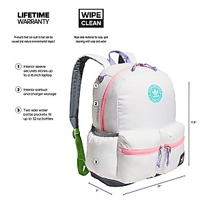 adidas Originals Trefoil 3.0 Backpack, White/BeamPink/LucidCyanBue, One Size