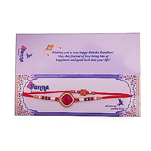 Rakhi For Brother Set of 2 With Greeting Card, Beautiful Designer Raksha Bandhan Rakhi Gift Set For Brother Bhaiya Bhai Bro, Traditional Indian Style Rakshbandhan Rakhi Gifts For Brother