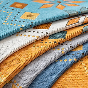 JeogYong Boho Bay Window Mat Non-Slip Bay Window Cushion Pads, Window Seat Cushions Indoor Boho Decor, Bohemian Chenille Windowsill Bench Seat Cushion for Indoor Sofa Decor Home Bedroom Living Room