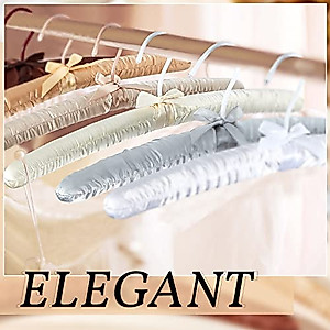 36 Pcs Satin Padded Hanger Non Slip Padded Hangers Heavy Duty Foam Hangers No Shoulder Bump Fabric Hanger for Wedding Women Girls Closet Dress Blouse Sweaters Suits (Multicolored)