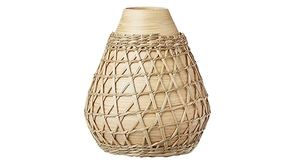 Creative Co-Op Bamboo Seagrass Weave Vase - Elegant Home Decor