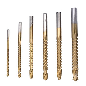 Twist Drills Bits Set, Better Balance Heat Treated Stable High Speed Steel 6Pcs Serrated Drill Bit for Drilling