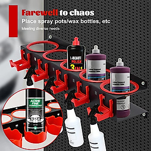 DWSFADA Spray Bottle Holder, 2 Pack Spray Bottle Storage Rack with Spray Bottle, Spray Bottle Wall Mount Organizer, Auto Cleaning Detailing Tools Hangers, Beauty Shop Accessory Spray Bottle Hanger