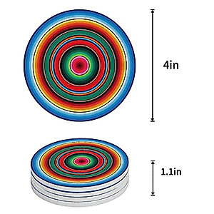 QUANJJ Stripes Coasters Ceramic Set Round Absorbent Drink Coaster Coffee Tea Cup Placemats Table Mat (Color : D, Size : 8pcs)