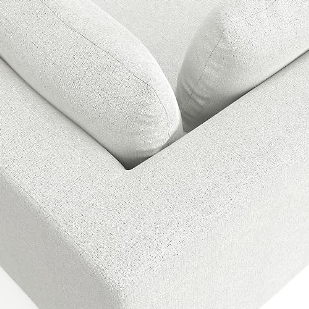 SIMPLIHOME Jasmine 3-Seater Modular Sofa in Velvety Chenille Polyester-Blend Performance Fabric, Cloud Grey, 125-inches Wide, Handcrafted Contemporary-Style Couch for Living Room