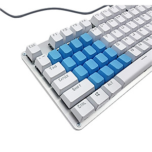 Big Chic Blank TPR Rubber Gaming Keycaps 4 Keys Set 1u for Cherry MX Mechanical Keyboards Compatible OEM (R3, Neon Blue)