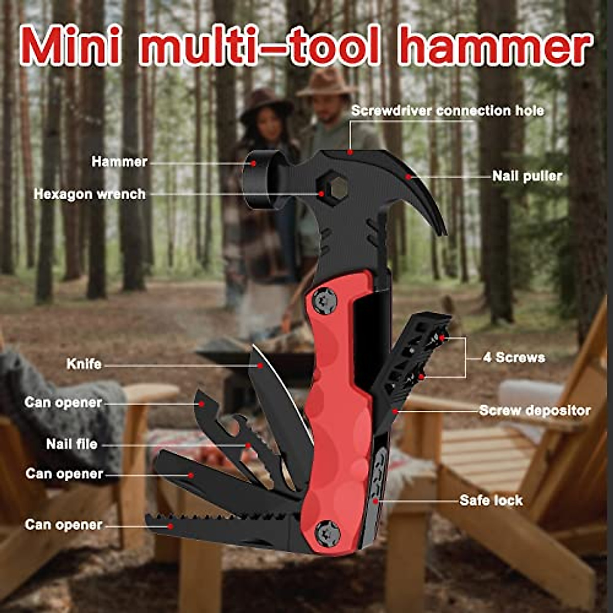 Unique Gifts For Men, WESTELY Multitool, 15 In 1 Survival Gear, 4 Screwdrivers Heads With Magnetic, Lock Function, Multi Tool Camping Gear, Christmas Birthday Gifts For Men, Firefighter Tools