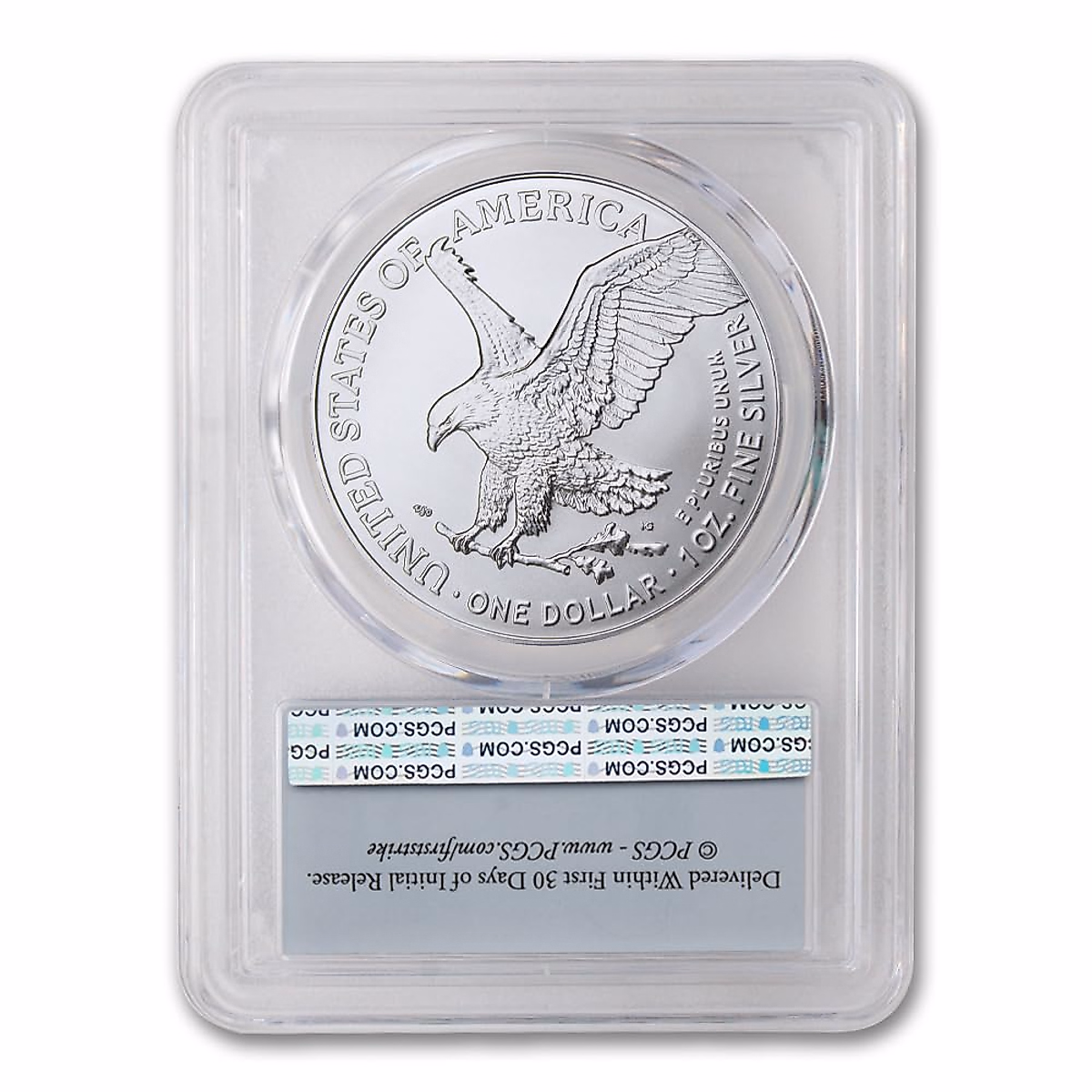 2025 (W) 1 oz American Silver Eagle Coin MS-70 (First Strike - Struck at West Point - Flag Label) $1 PCGS MS70