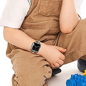 Bandkids Compatible with Kids Apple Watch Band 38mm 40mm 41mm for Boys Girls, Cute Printed Strap Compatible with iWatch Series 10/9/Ultra/8/7/6/5/4/3/2/1/SE