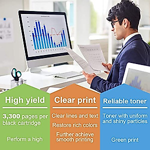 FEROMYINK Compatible Toner Cartridge Replacement for Brother TN-760 TN760 TN730 TN-730 HL-L2350DW HL-L2395DW HL-L2390DW HL-L2370DW MFC-L2750DW MFC-L2710DW DCP-L2550DW Printer Cartridge (Black, 3-Pack)