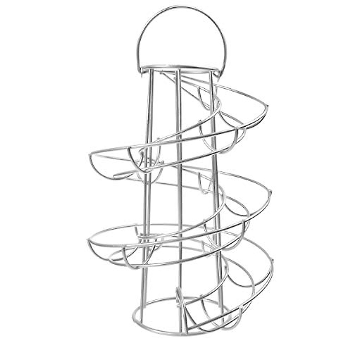 Egg Skelter Spiraling Dispenser Rack Large Capacity - Egg Storage Organizer Display Holder Basket for Countertop Kitchen,Silver