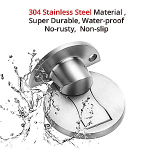 NAIERDI 2 Pack 304 Stainless Steel Door Stoppers, Magnetic Door Stop, 3M Double-Sided Adhesive Tape, No Drilling, Door Stop Wall Protector, Office Door Catch, Stop Door