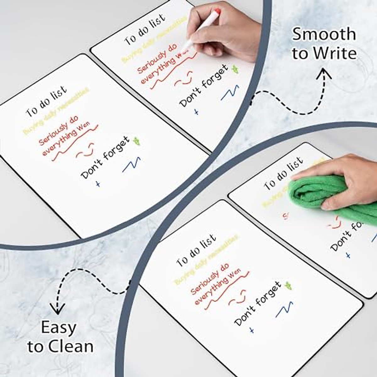 Magnetic Whiteboard for Fridge, 7.87 * 11.8 INCH (2 PCS), Dry Erase Board, Easy to Write, Notepad for Office, Home, Kitchen, School