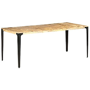 Kitchen Table Industrial Design Dining Room Table Modern Multifuntional Desk for Living Room Home Office,Dining Table 70.9"x35.4"x29.9" Solid Mango Wood