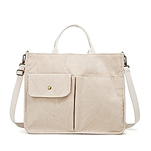 Corduroy Tote Bag for Women Casual Shoulder Handbags Large Hobo Crossbody Bag Large Travel Tote Handbag Purse Satchel Bag