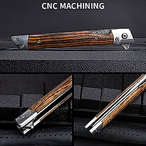 URiver Gifts for Dad from Daughter Son,Anniversary Birthday Gift for Husband Boyfriend,Pocket Knife,Sandalwood Handle Pocket Knife for Camping,Fishing,Hiking or Favorites(Sanding)