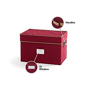 Covermates Keepsakes - Storage Box - Heavy Duty Polyester - Reinforced Handles - ID Window - Indoor Storage - Closet Storage-Red